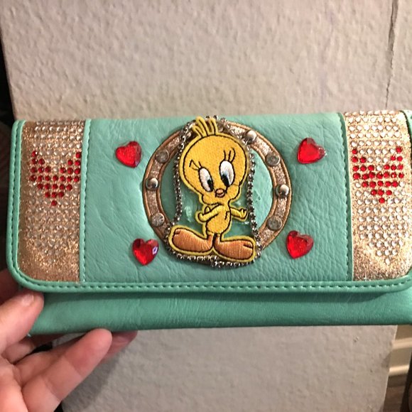 Handmade | Bags | Tweety Rhinestone Wallet One Of A Kind New | Poshmark